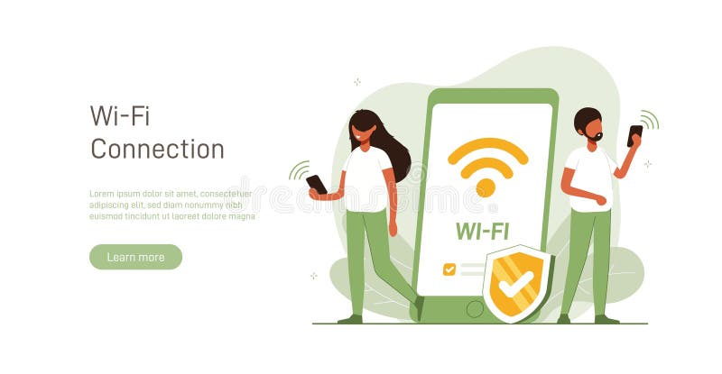 Concept of Mobile Network, Wireless Internet Connection Technology. Wifi Illustration Stock ...