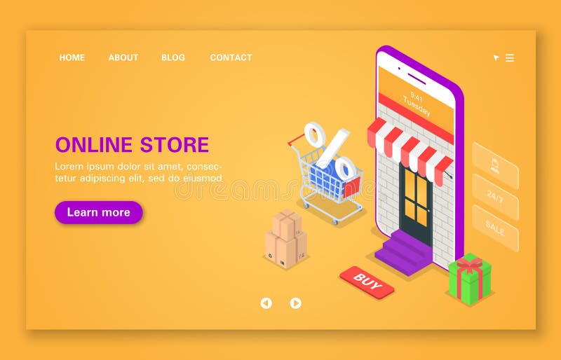 Concept of Mobile Online Store. 24-hour Support, Discounts, Bonuses and ...