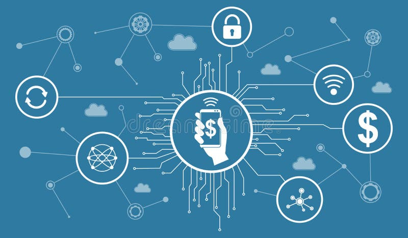 Concept of mobile payment stock illustration. Illustration of ...