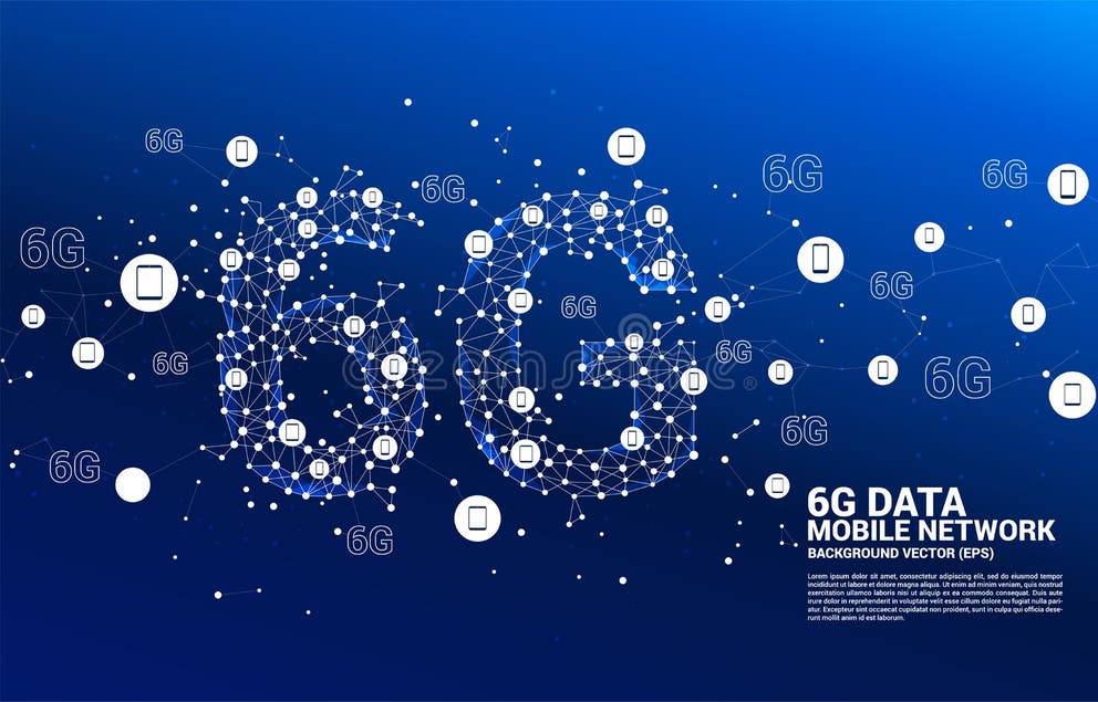 Vector Polygon Dot Connect Line Shaped 6G Mobile Network with Mobile ...