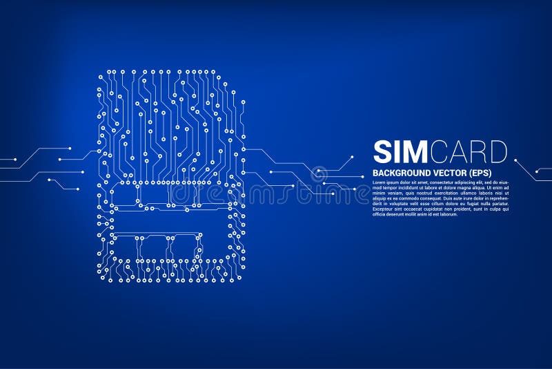 Vector Polygon Dot Connect Line Shaped Sim Card Icon Circuit Board ...