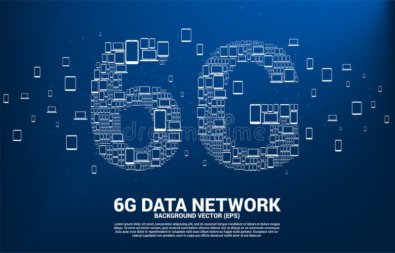 6G Data Technology from Device Icon. Stock Illustration - Illustration ...