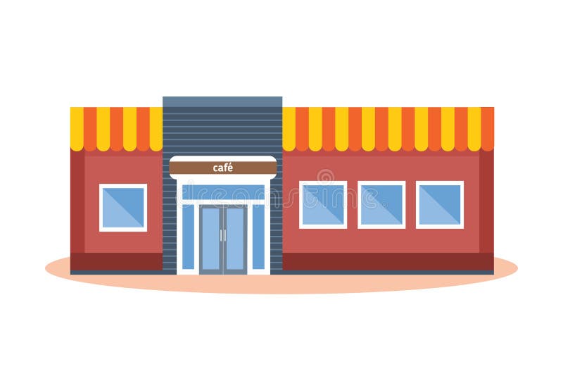 Concept of Modern City Cafe Building Facade. Stock Vector ...