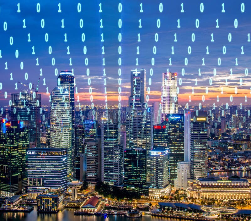 Concept of Modern Digital City and Innovation Stock Illustration ...