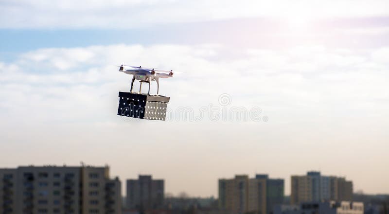 Technological Delivery Innovation - Fast Drone Delivery Concept Stock ...