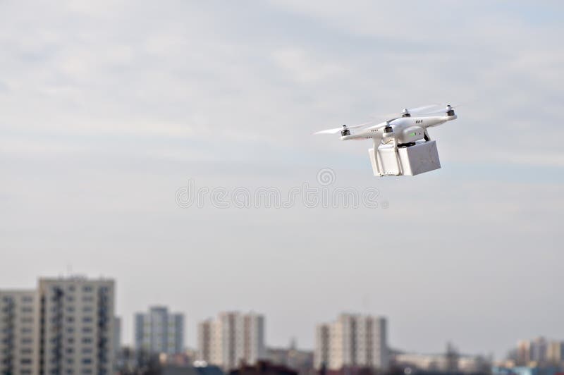 Technological Delivery Innovation - Fast Drone Delivery Concept Stock ...