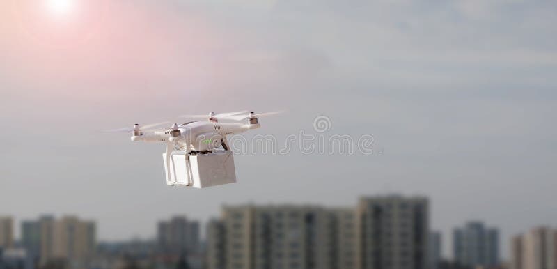 Technological Delivery Innovation - Fast Drone Delivery Concept Stock ...
