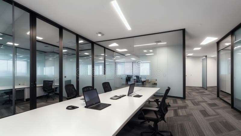Modern Glass Office Design.AI Generated Stock Illustration ...