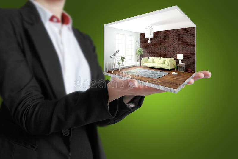 Concept Modern Interior. 3D Rendering Stock Illustration - Illustration ...