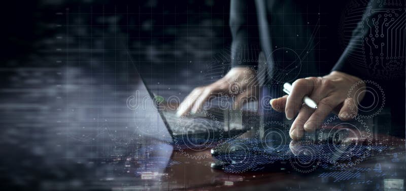 Concept of Modern Technologies in Work and Management Stock Image ...