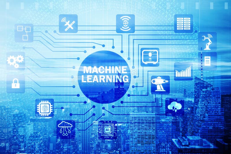The Concept of Modern it Technology with Machine Learning Stock ...