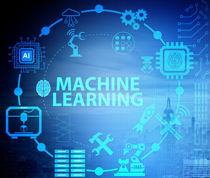 Concept of Modern it Technology with Machine Learning Stock ...