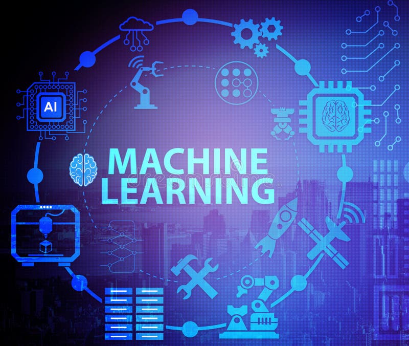 Concept of Modern it Technology with Machine Learning Stock ...