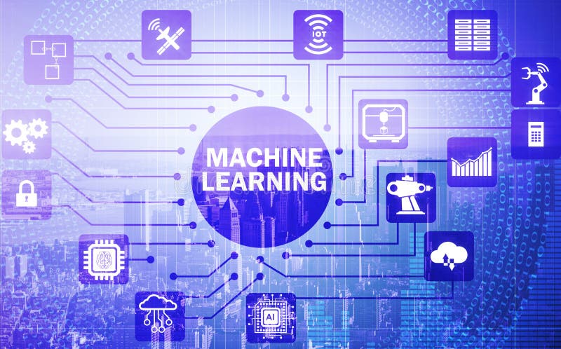 Concept of Modern it Technology with Machine Learning Stock ...