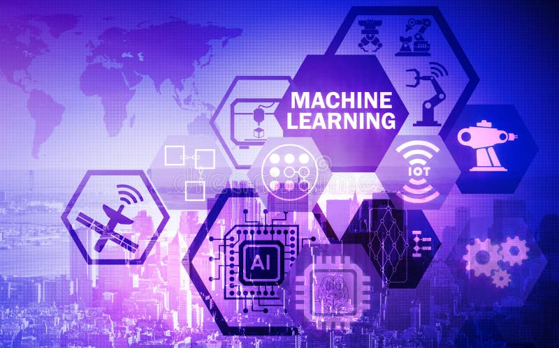 Concept of Modern it Technology with Machine Learning Stock ...