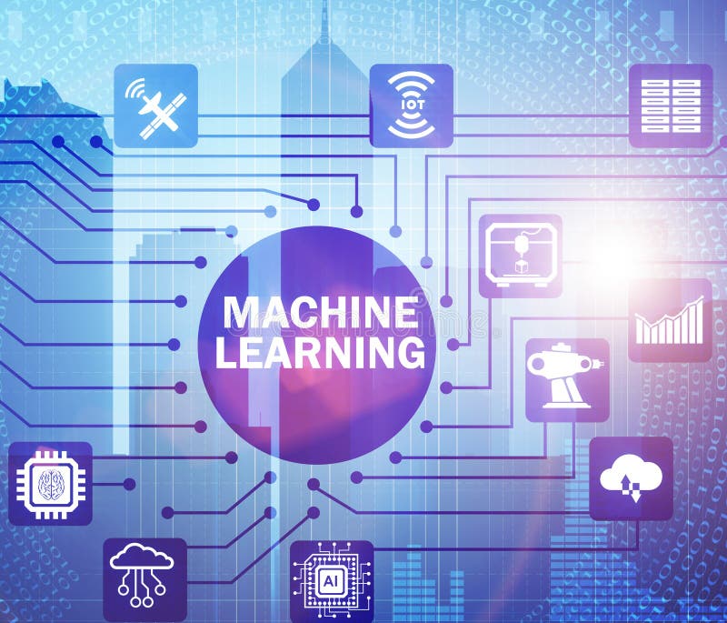 Concept of Modern it Technology with Machine Learning Stock Image ...