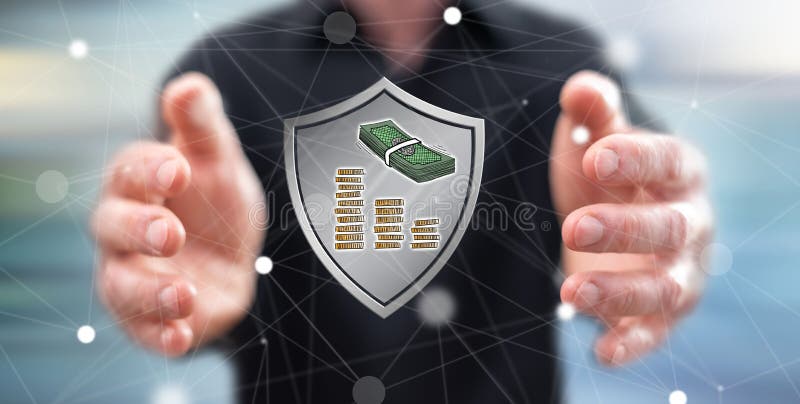 Money Protection Concept on Different Devices Stock Photo - Image of ...