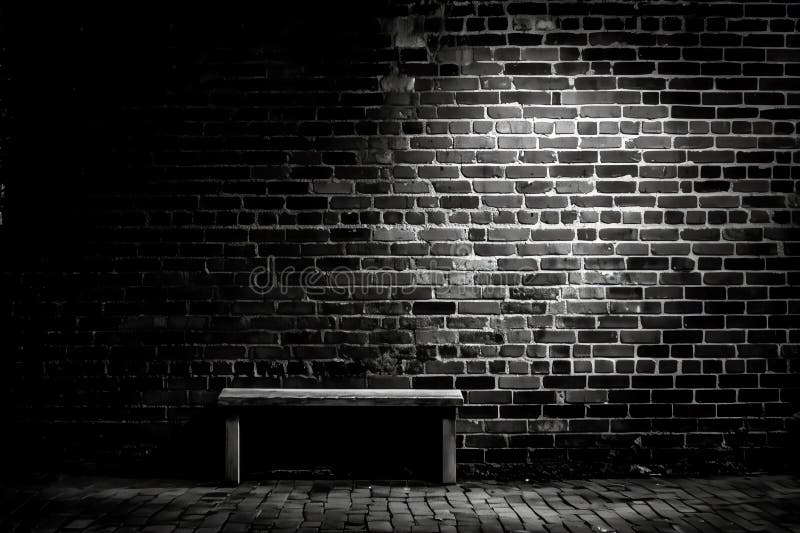 Monochromatic Image of a Brick Wall in a High Contrast Black and White ...