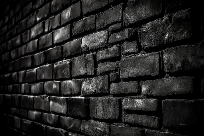 Monochromatic Image of a Brick Wall in a High Contrast Black and White ...