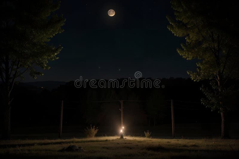 Moonlit Serenity the Harvest Moon Nights.AI Generated Stock ...
