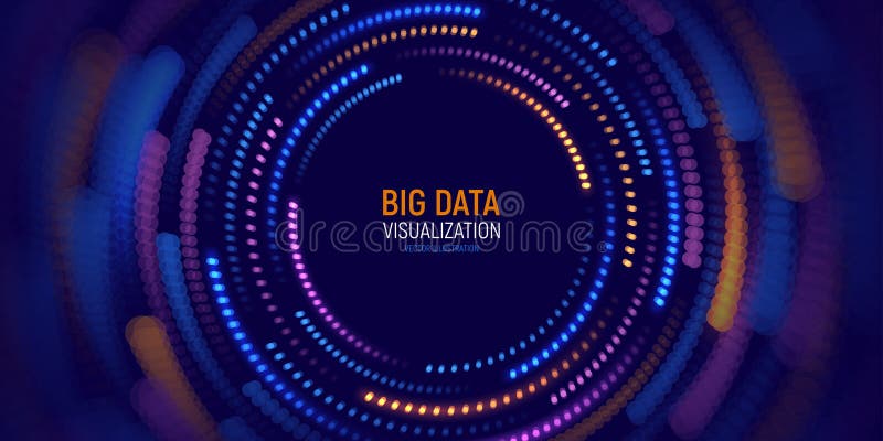 Concept of Moving Circular Particles of Data Stock Vector ...