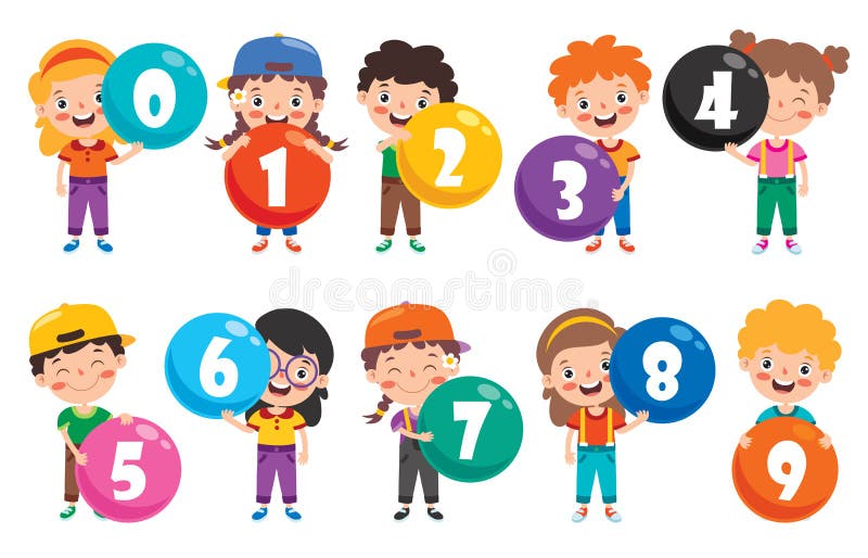Concept of Multi Colored Numbers Stock Vector - Illustration of ...
