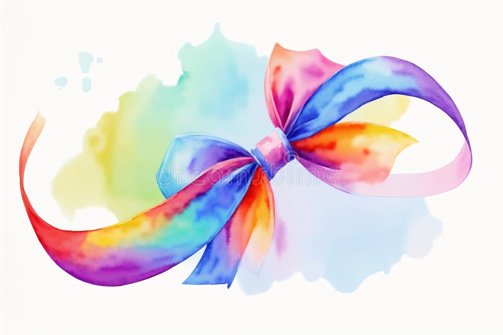 A Multicolored Bow on a White Background. Generative AI Stock ...