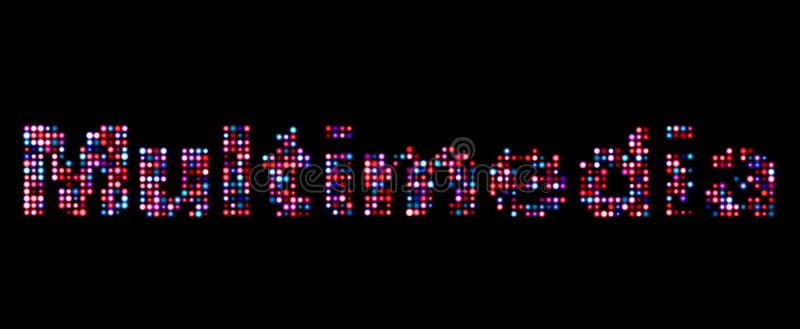 Multimedia led text stock illustration. Illustration of lights - 169492109
