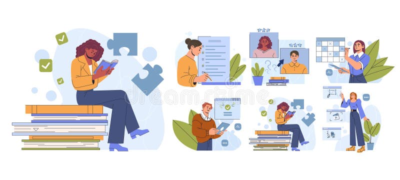 Concept of Multitasking, Trainings, Seminars, Back To School, Online ...