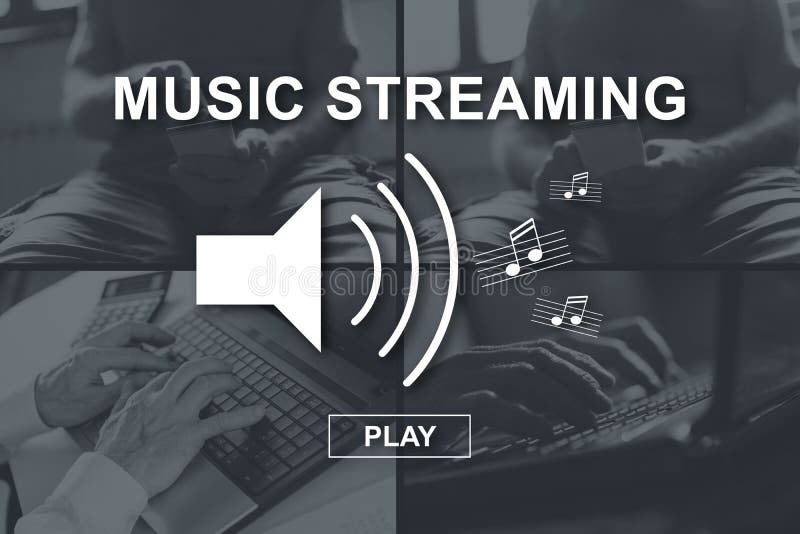 Concept of music streaming stock illustration. Illustration of ...