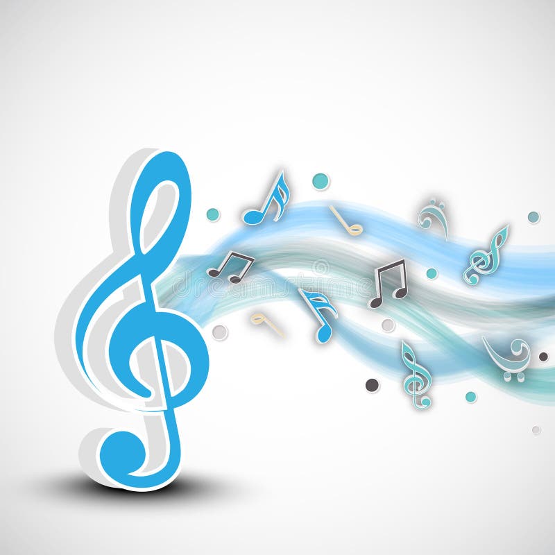 Concept of Musical Notes with Waves. Stock Illustration - Illustration ...