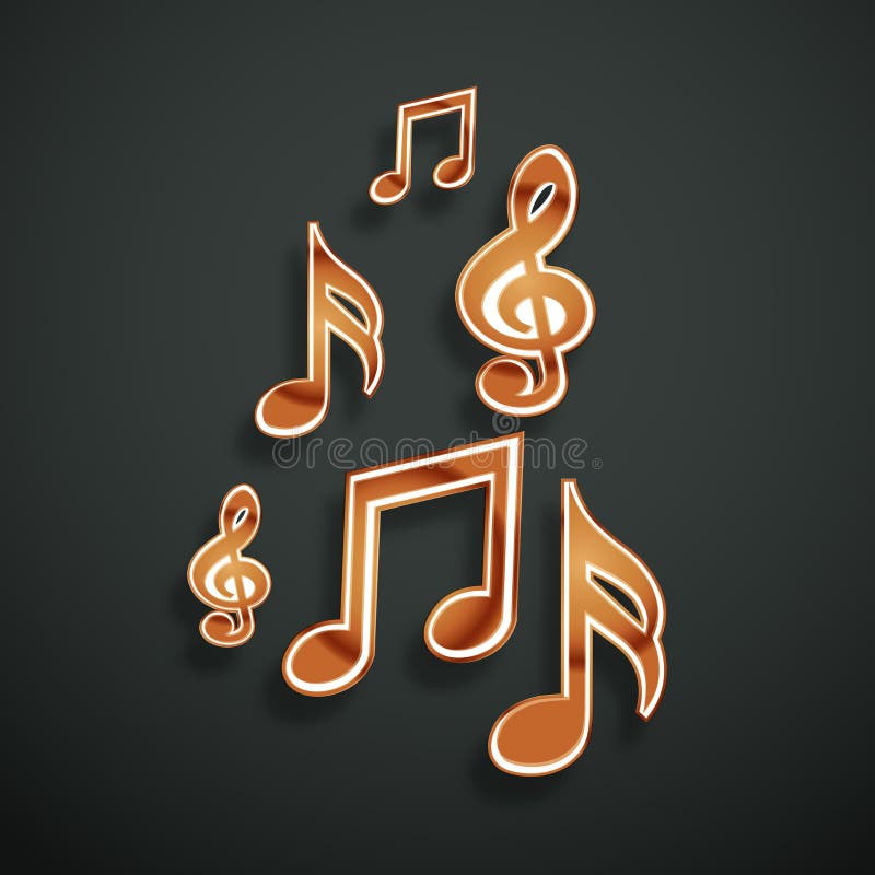 Shiny Musical Notes on Blue Background. Stock Illustration ...