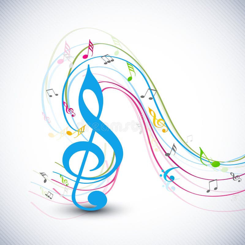 Concept of Musical Notes with Waves. Stock Illustration - Illustration ...