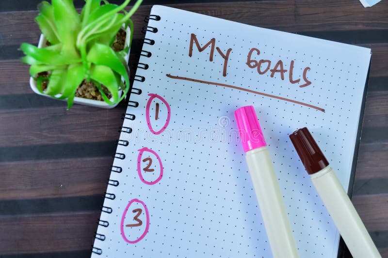 Concept of My Goals Write on Book. Supported by an Additional Services ...