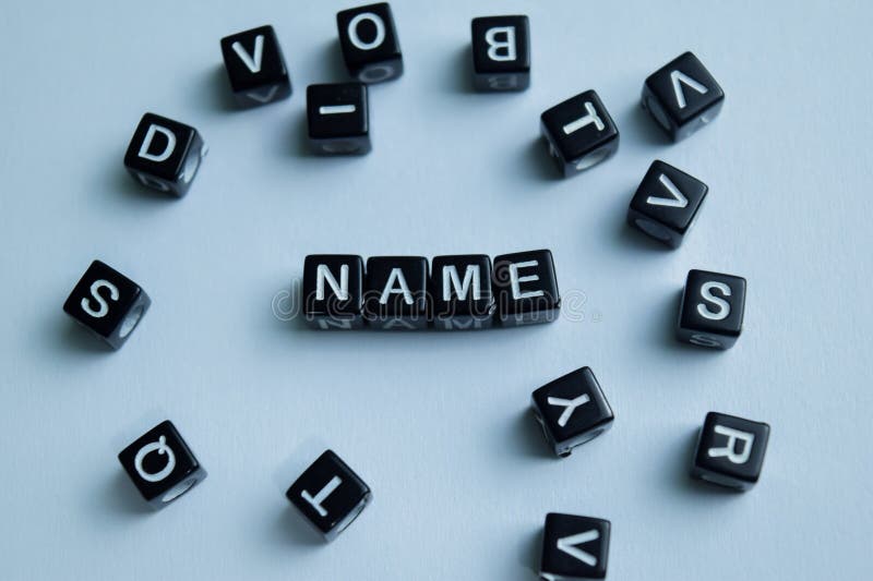 Concept of Name Written on Wooden Blocks. Cross Processed Image on ...