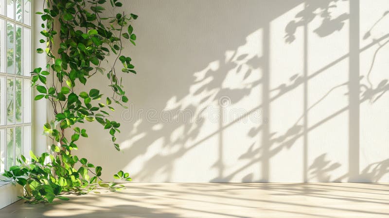 The Concept is Named Sunlit Room, Leaves Shadow, Minimalist Design ...