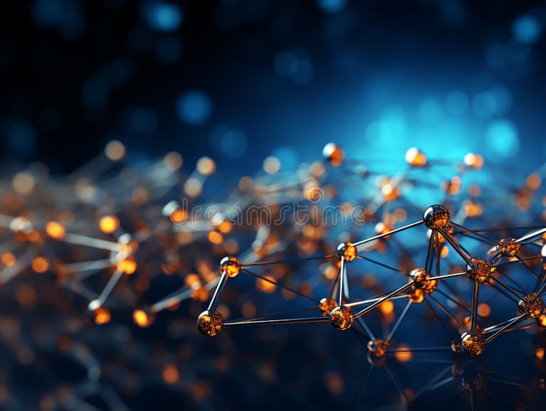 Hexagonal Neural network stock illustration. Illustration of graphic ...