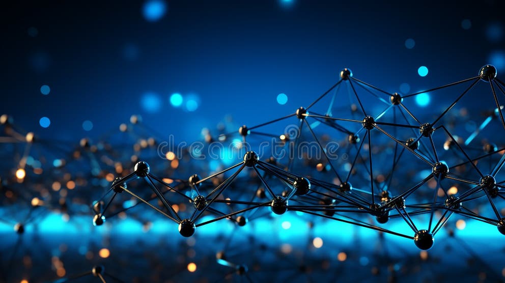 Hexagonal Neural network stock illustration. Illustration of flow ...