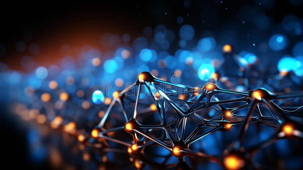 Hexagonal Neural network stock illustration. Illustration of pattern ...