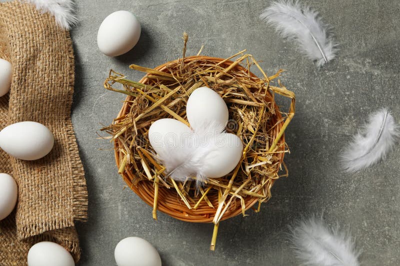 Concept of Natural Farm Product - Eggs, Top View Stock Image - Image of ...