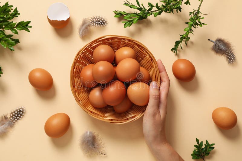 Concept of Natural Farm Product - Eggs, Top View Stock Photo - Image of ...