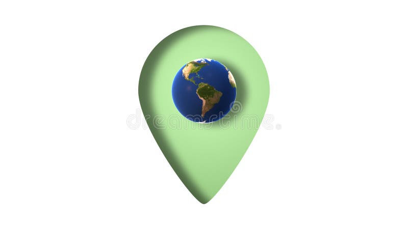 Earth Globe in GPS Location Icon Cutout Stock Illustration ...