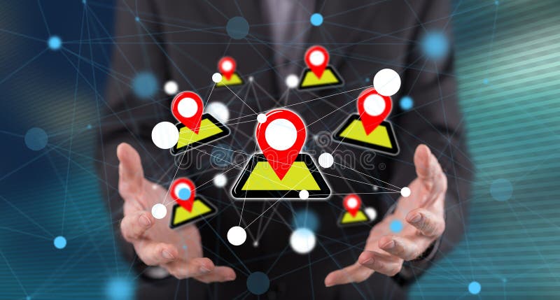 Navigation System Concept on a Computer Screen Stock Image - Image of ...