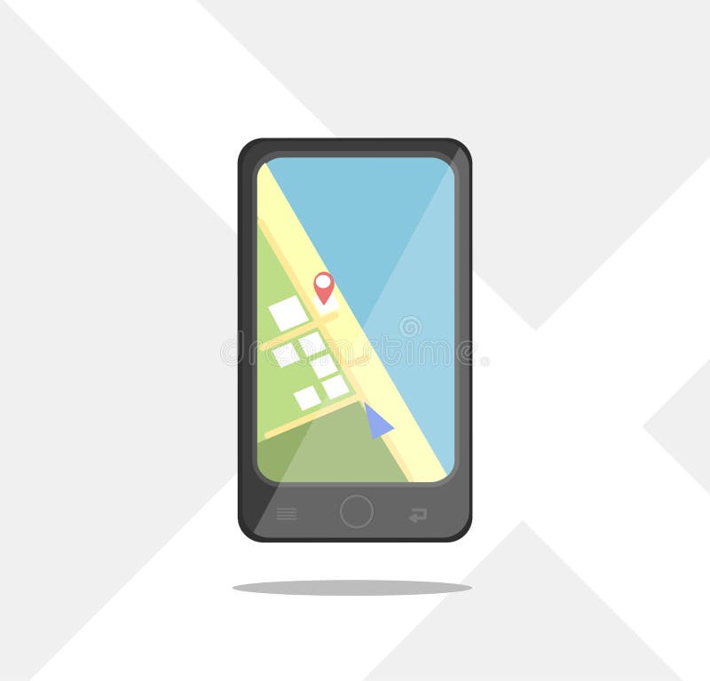 Concept Navigator, Application on Phone, Map and Marker, Tracking ...