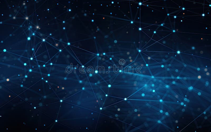 Concept of Network. Abstract Futuristic Technology with Polygonal ...