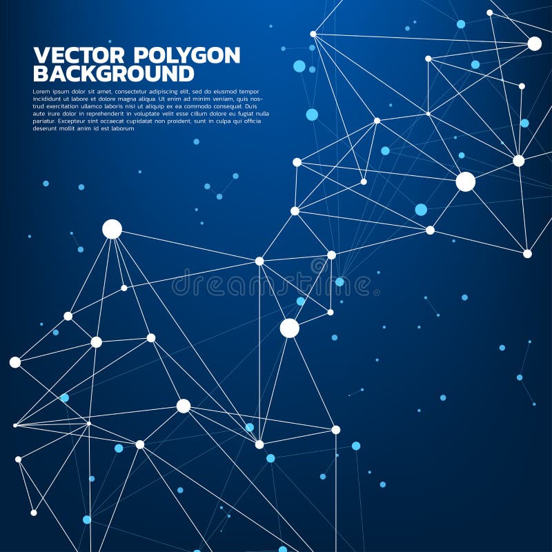 Network Connecting Dot Polygon Background. Stock Illustration ...