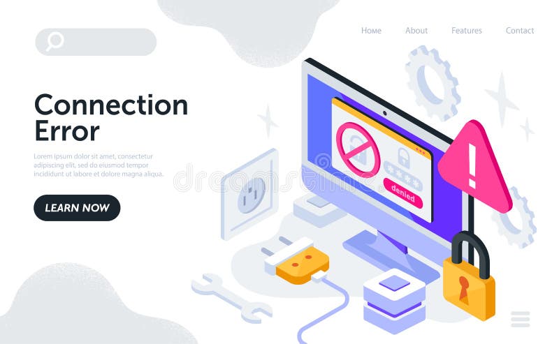 Concept of Network Connection Error Stock Vector - Illustration of ...