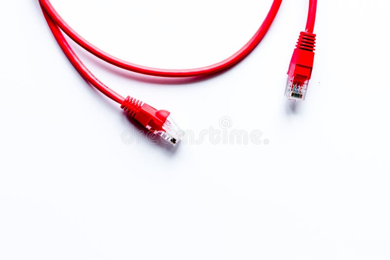 Concept Network Internet Cable on White Background Top View Stock Image ...