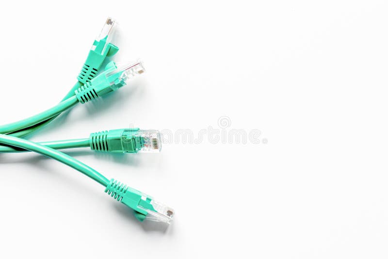 Concept Network Internet Cable on White Background Top View Stock Image ...