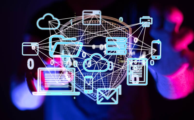 A Concept of Network, Internet Communication, Big Data Stock ...